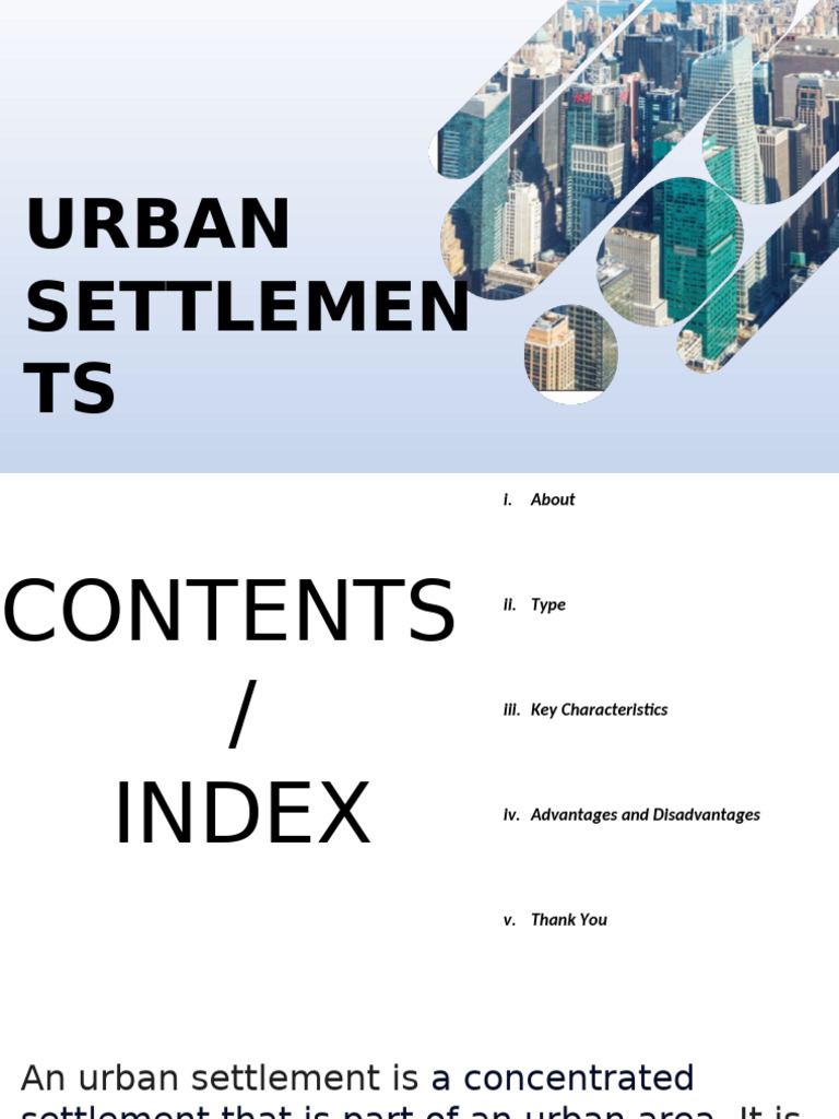 Urban Settlements | PDF