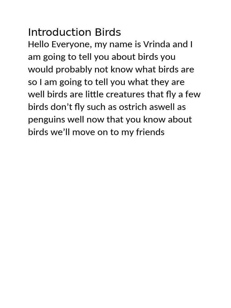 Introduction Birds | PDF