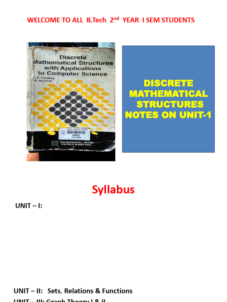Discrete Mathematics Notes for B.Tech Students | PDF | Discrete ...
