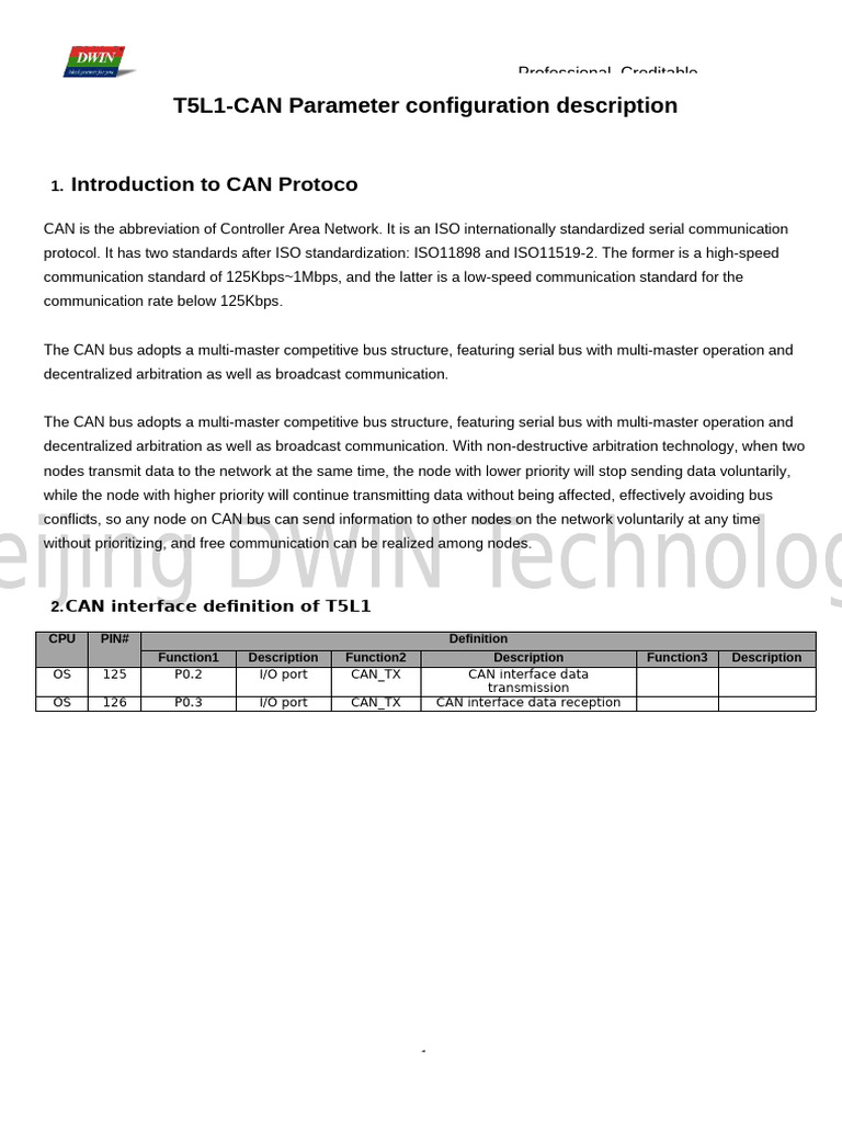T5L1 CAN Parameter Configuration Guide | PDF | Computer Engineering ...