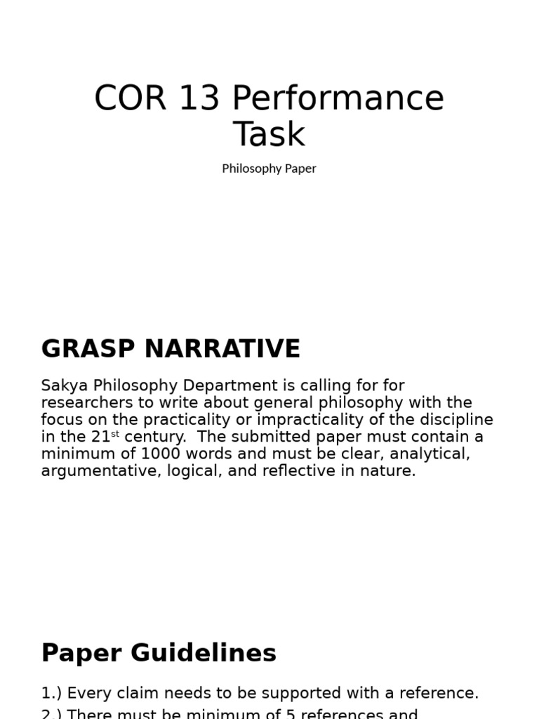 Performance Task | PDF