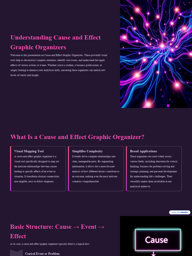 Cause and Effect Graphic Organizers | PDF | Causality | Thought