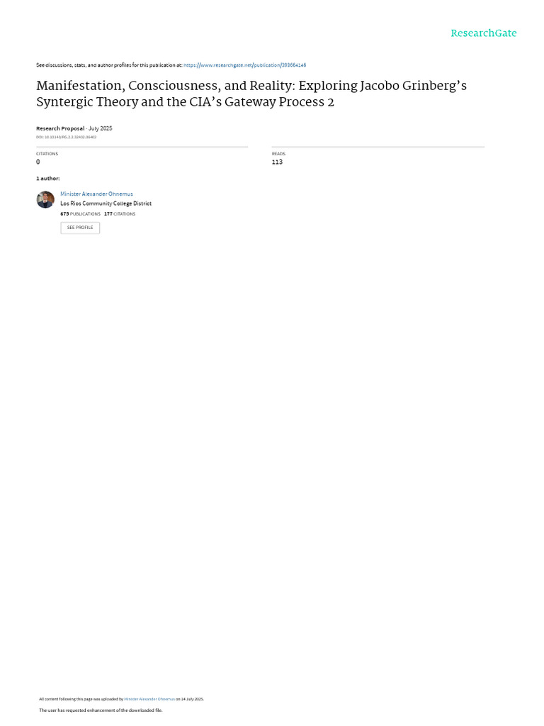 Grinberg's Theory & CIA Gateway Process | PDF | Neural Oscillation ...