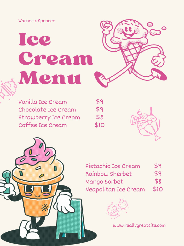 Ice Cream Menu at Warner & Spencer | PDF