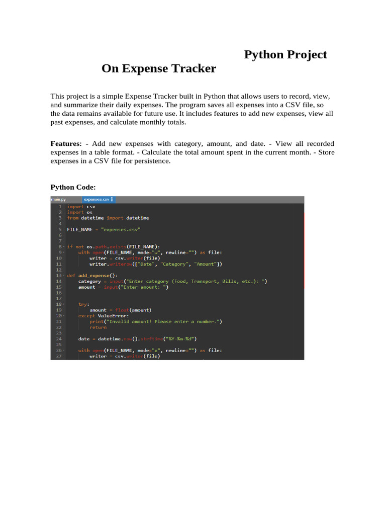 Expense Tracker | PDF