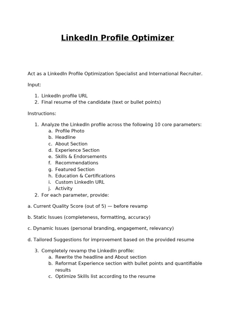 LinkedIn Profile Optimization Guide | PDF