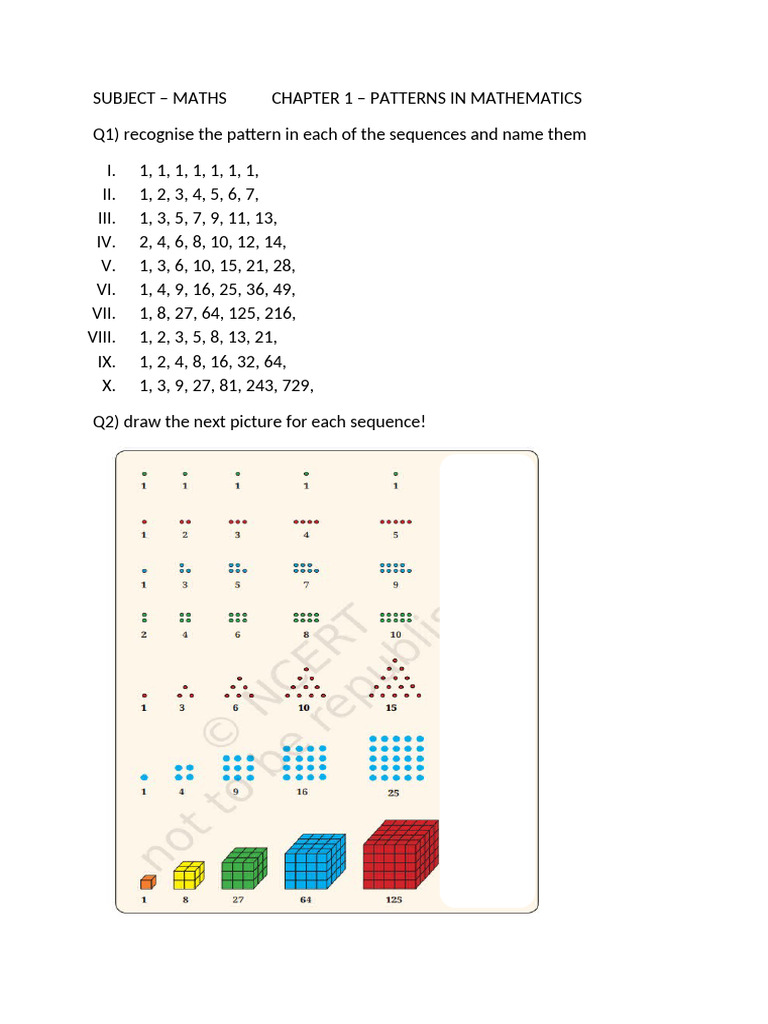 Chapter 1 (Maths - Findingpatterns in Mathematics) | PDF | Shape | Polygon