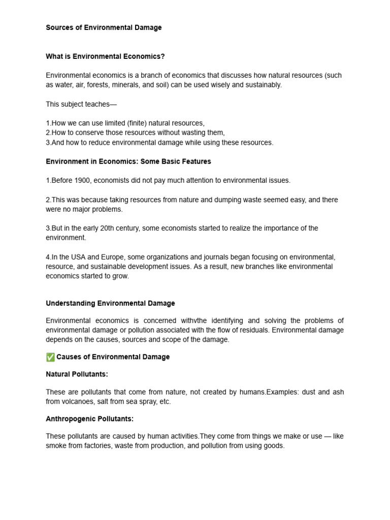 Understanding Environmental Damage | PDF | Pollution | Environmental ...