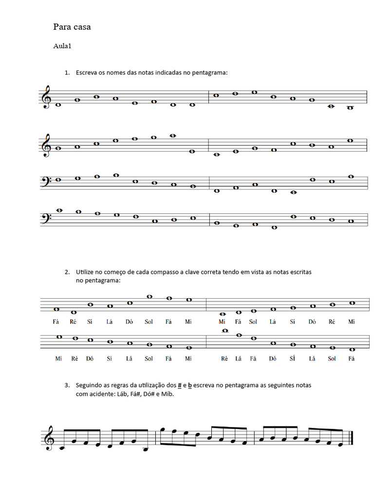 Exercícios Aula 1 | PDF