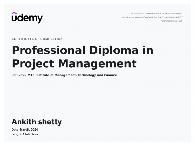 Project Management Diploma | PDF