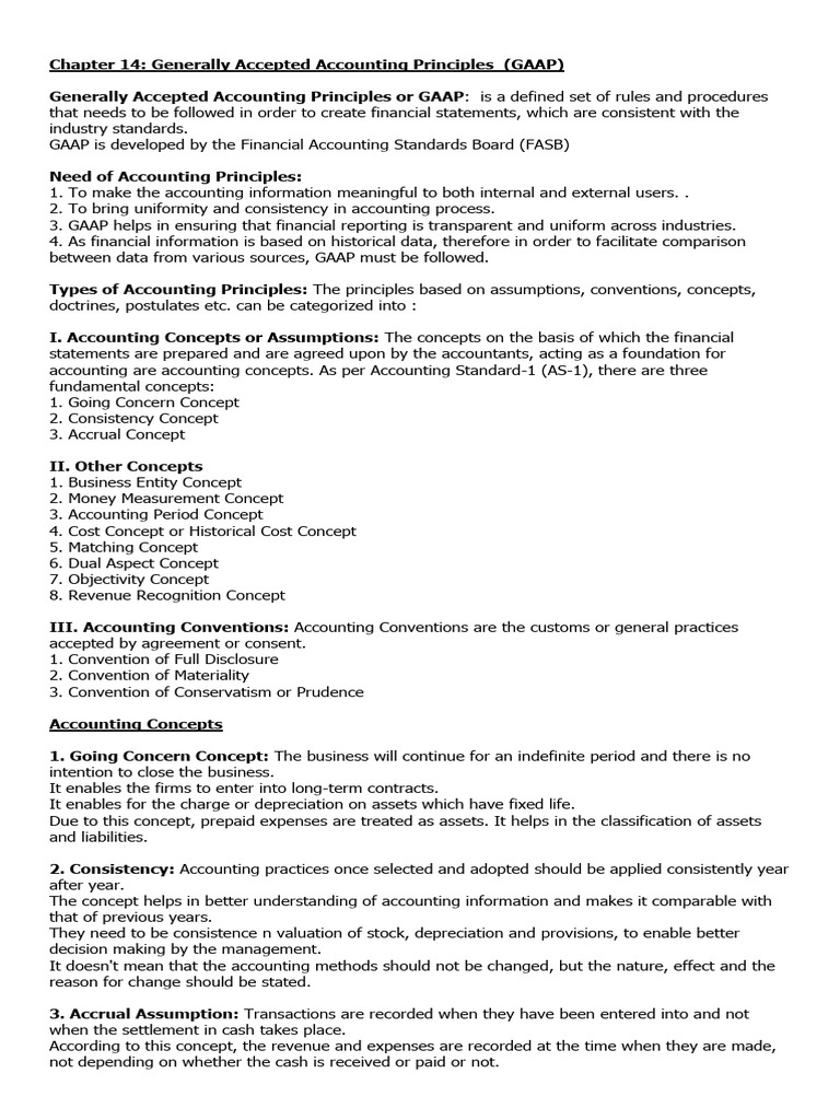Understanding GAAP Principles and Concepts | PDF | Expense | Debits And ...