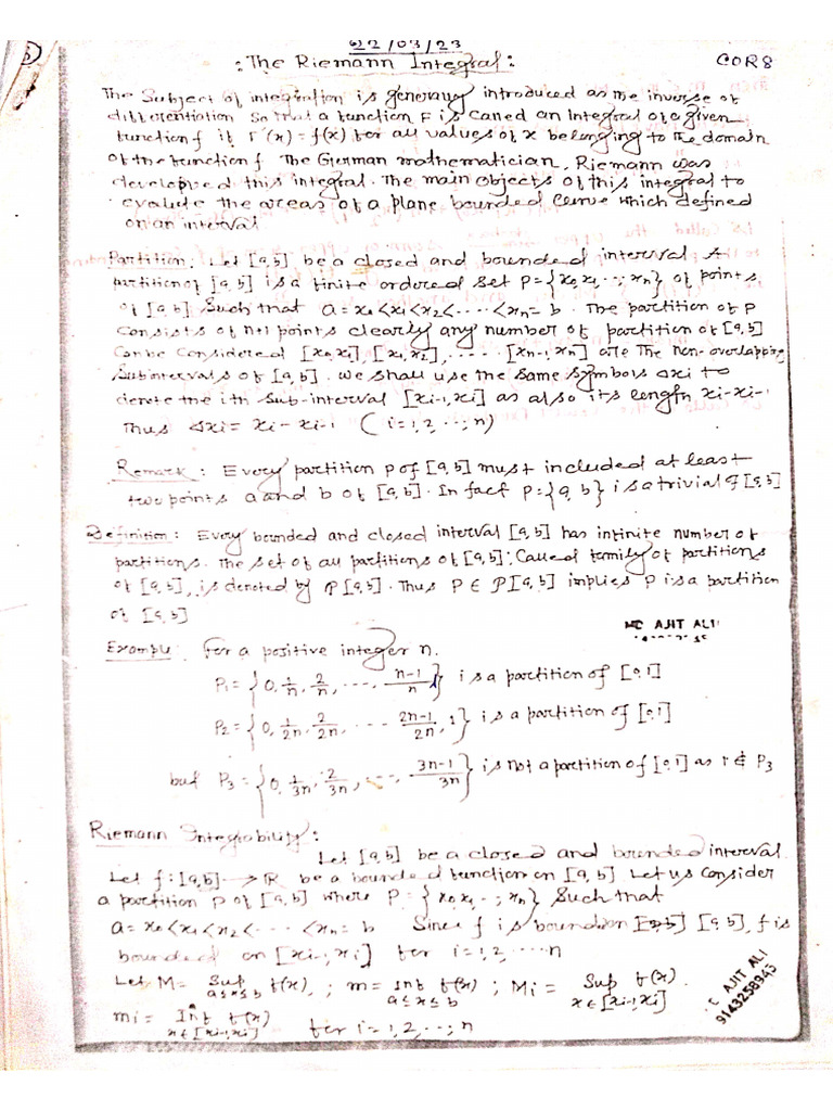 The Riemann Integral | PDF