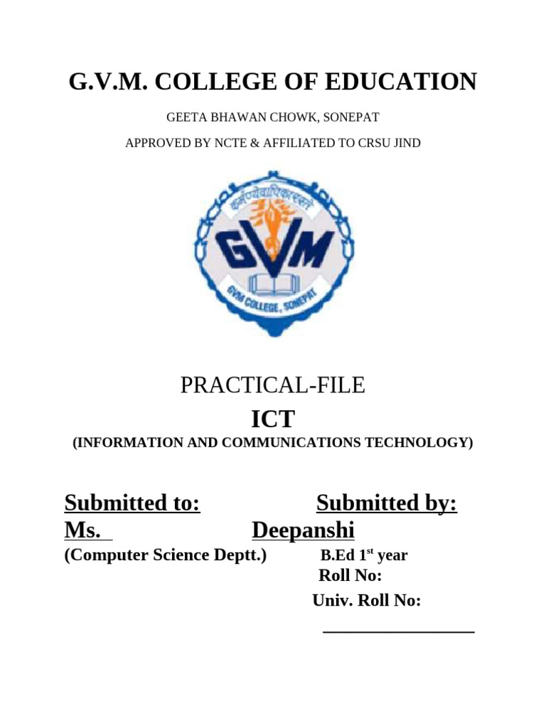 Front Page Ict File | PDF