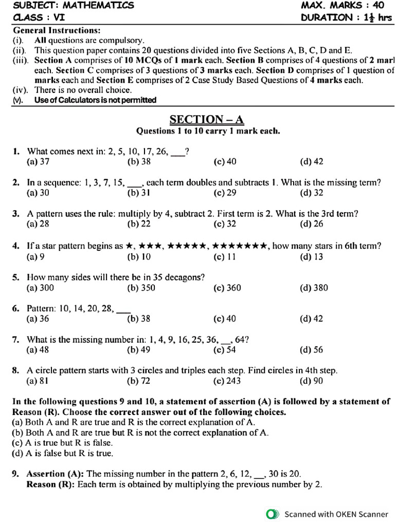 Class VI | PDF