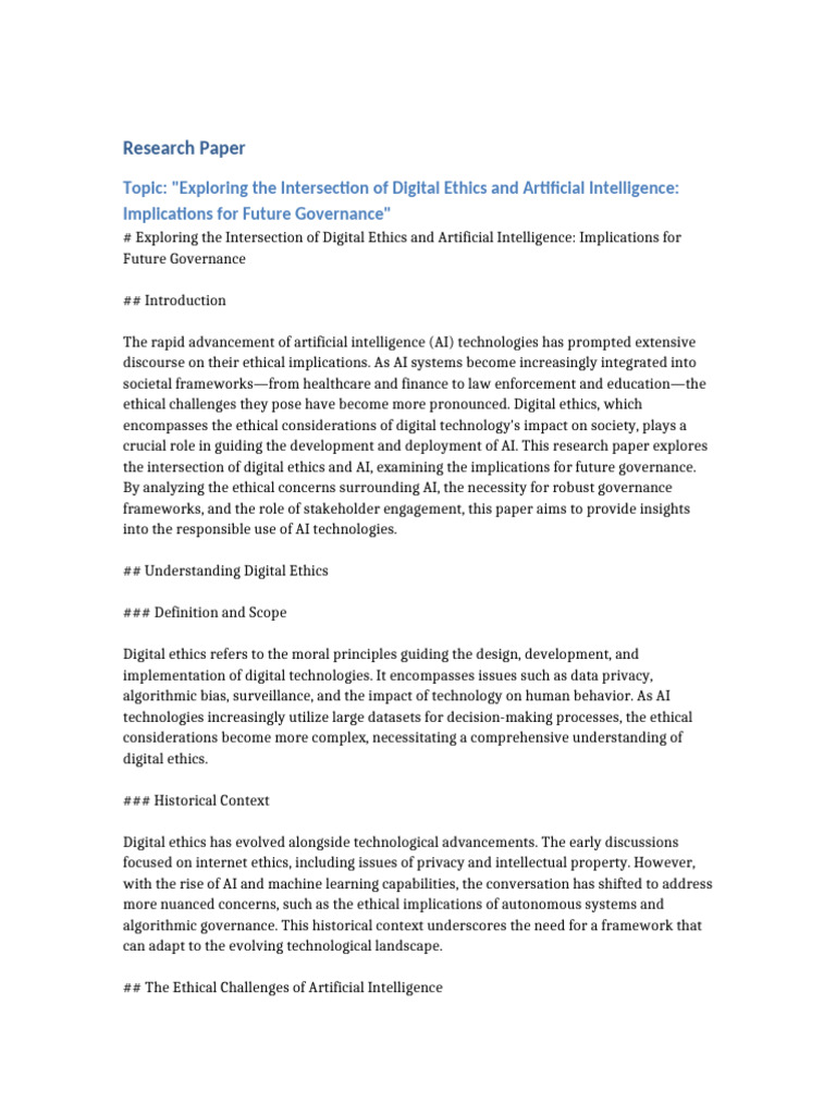 Digital Ethics in AI Governance Insights | PDF | Governance ...