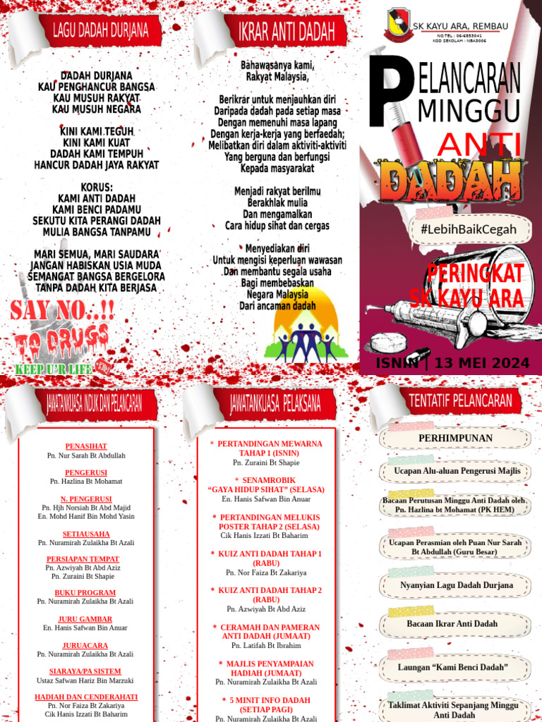 Brosur Minggu Anti Dadah | PDF