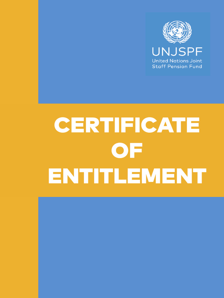 UNJSPF Certificate of Entitlement Guide | PDF | Signature