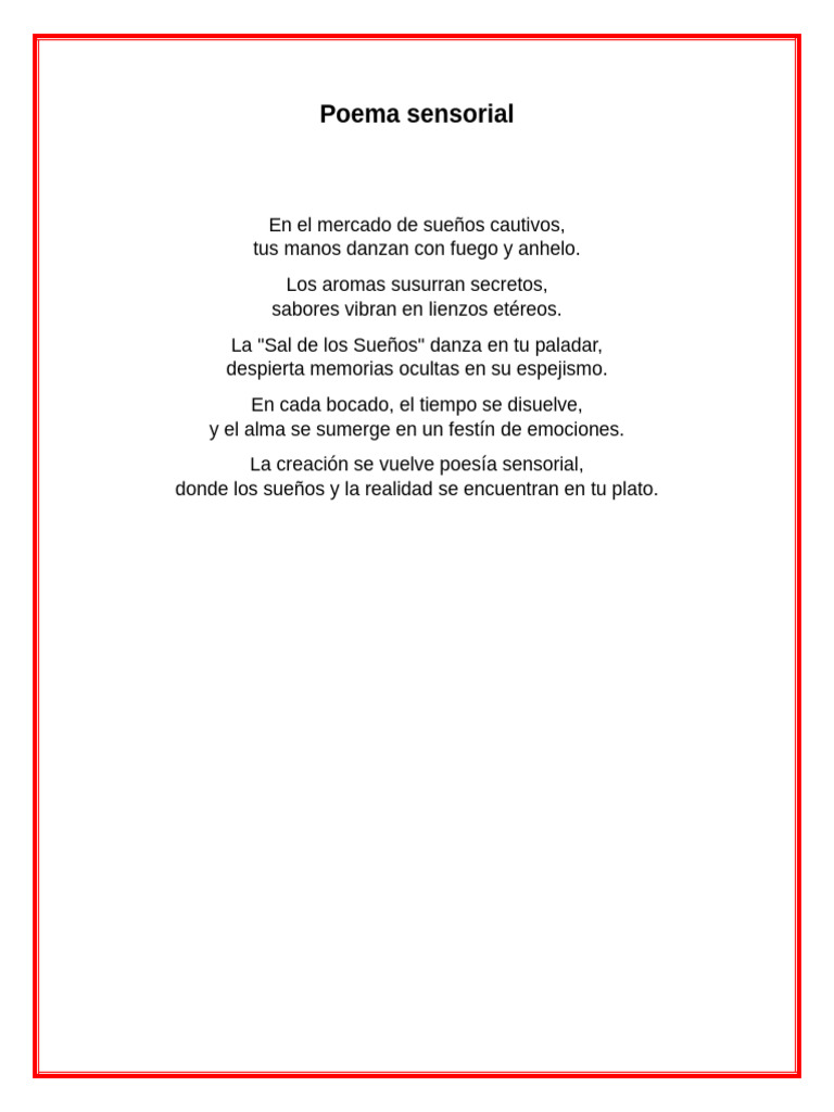 Poesía Sensorial y Gastronomía | PDF