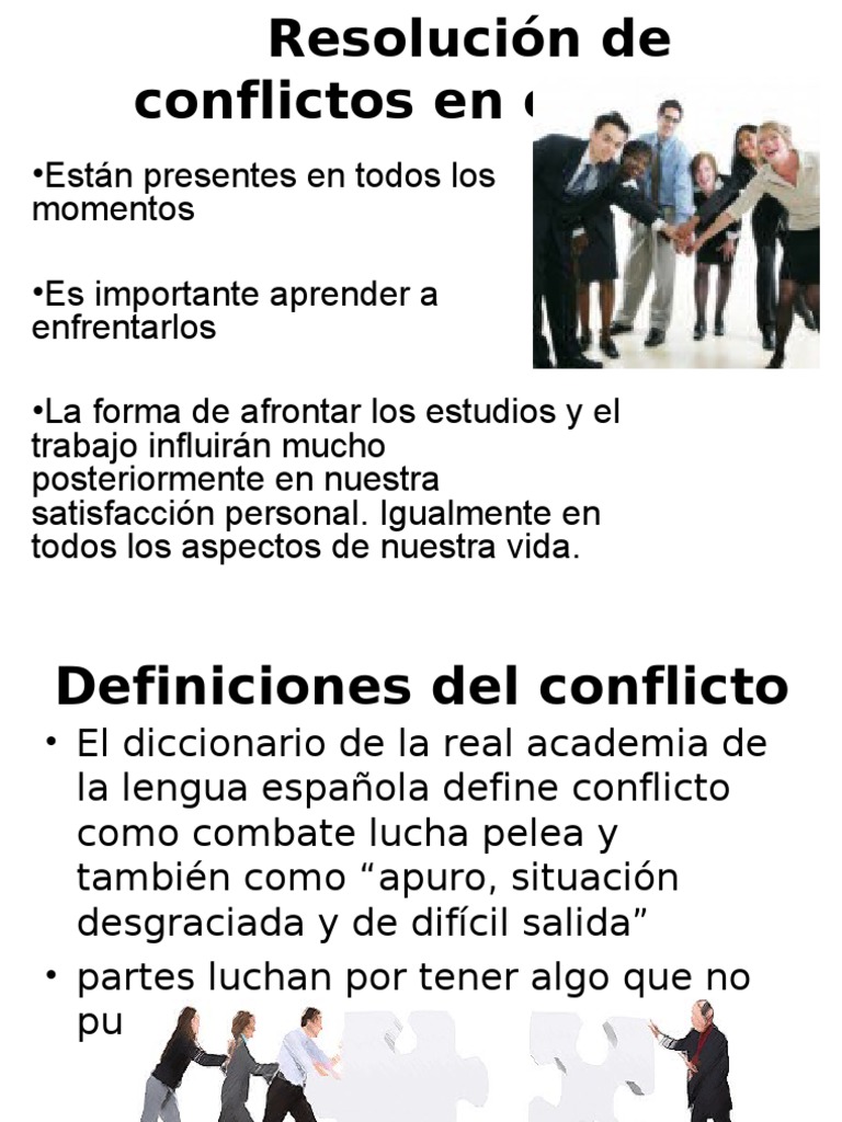 Presentación conflictos | PDF | Conflicto (proceso) | Ciencias del comportamiento