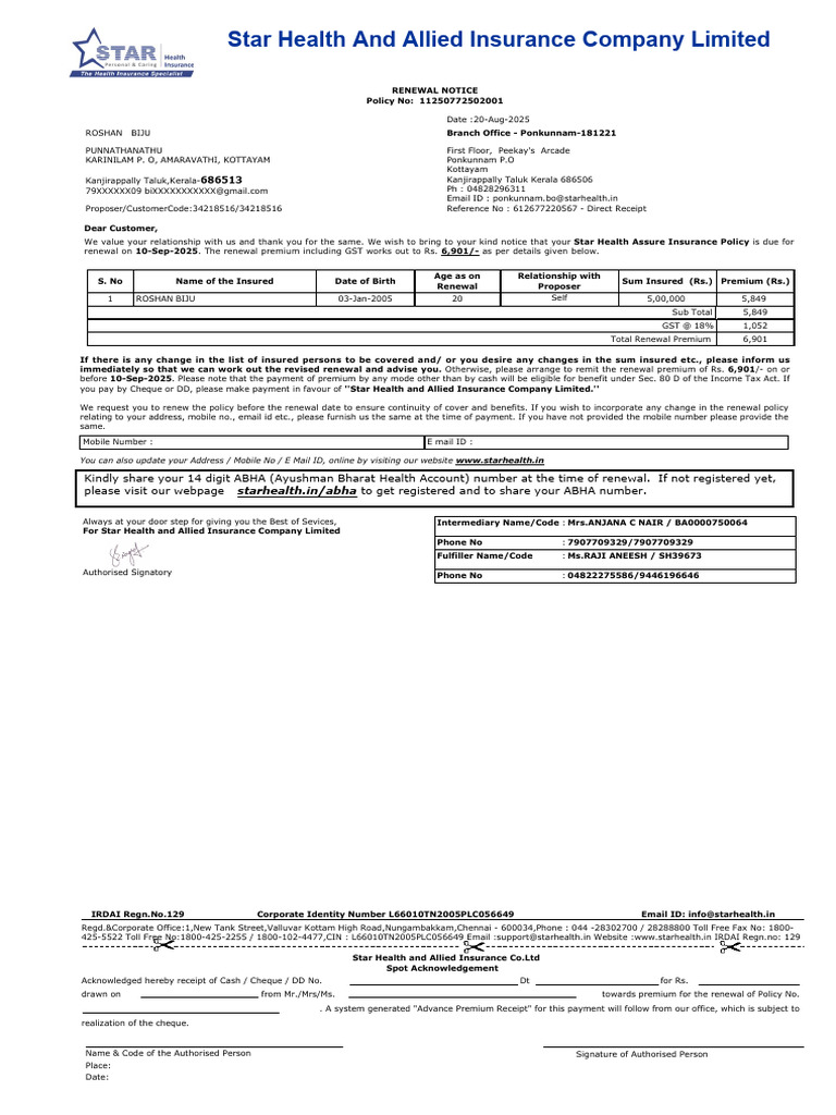 Renewal Notice | PDF | Insurance | Financial Services