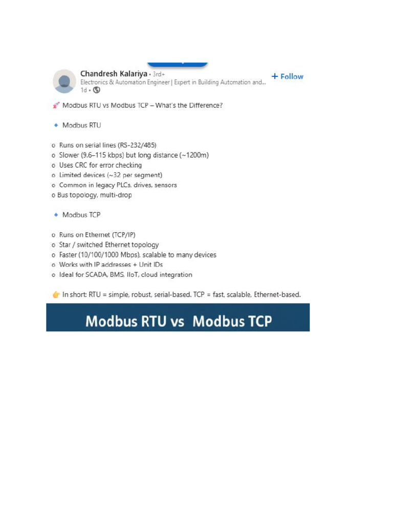 Modbus (RTU Vs TCP) (Reason Why Automa Gave Two Software Updates.) | PDF