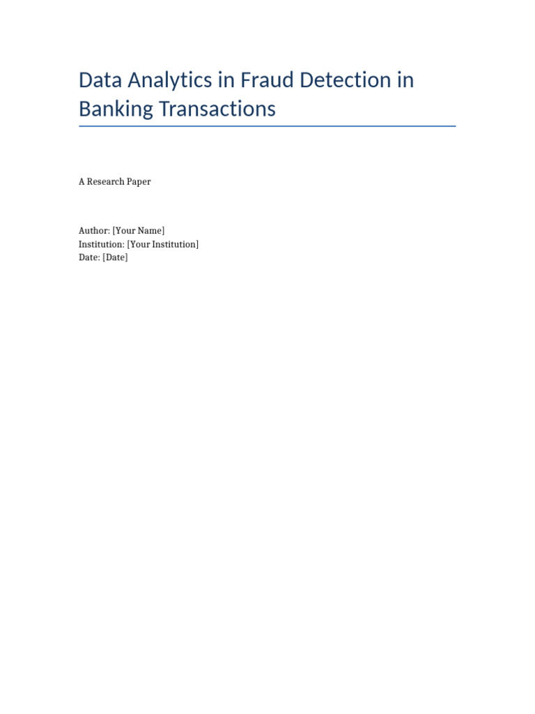 Data Analytics Fraud Detection | PDF | Analytics | Data Analysis