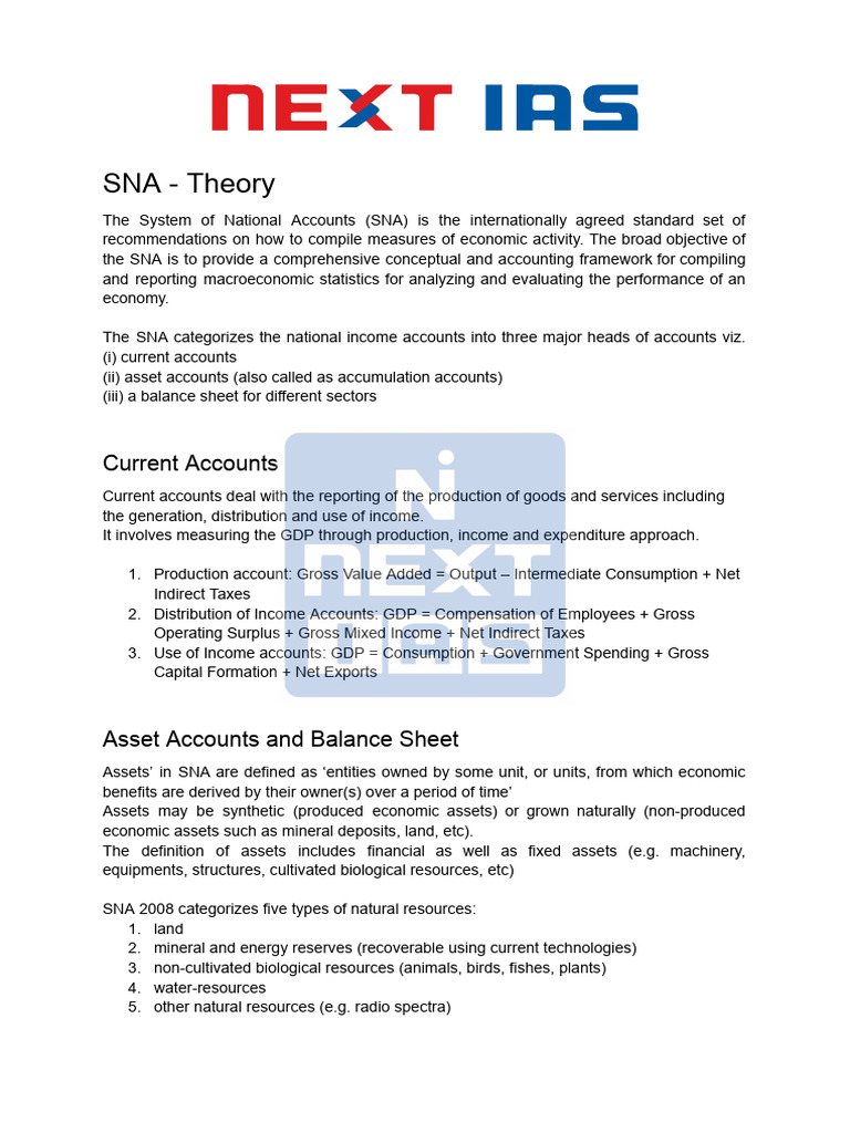 Overview of System of National Accounts | PDF | Gross Domestic Product ...