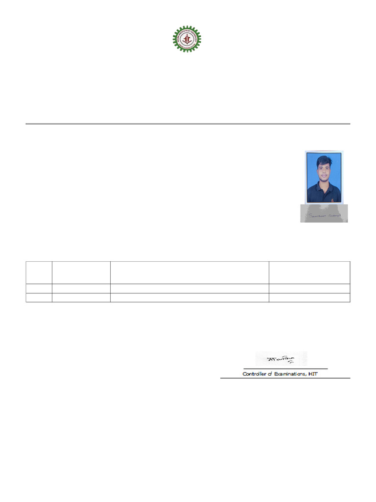 Haldia Institute Admit Card SEM-4 2024-25 | PDF