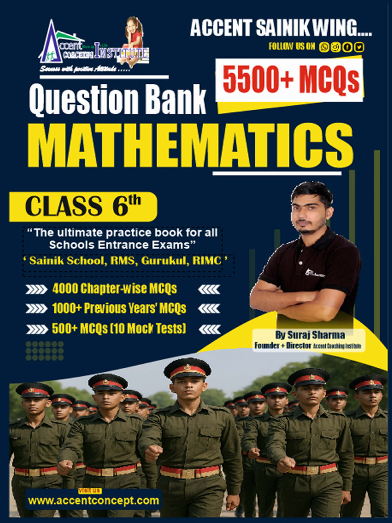 5500 + MCQs Maths Book For Sainik School & RMS by Suraj Sharma Sir Accent Sainik Wing | PDF ...