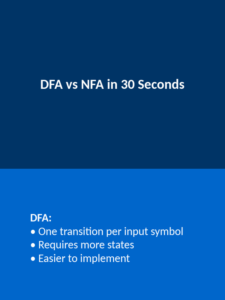 DFA Vs NFA Differences | PDF