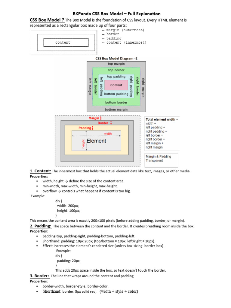 Understanding the CSS Box Model | PDF | Pixel
