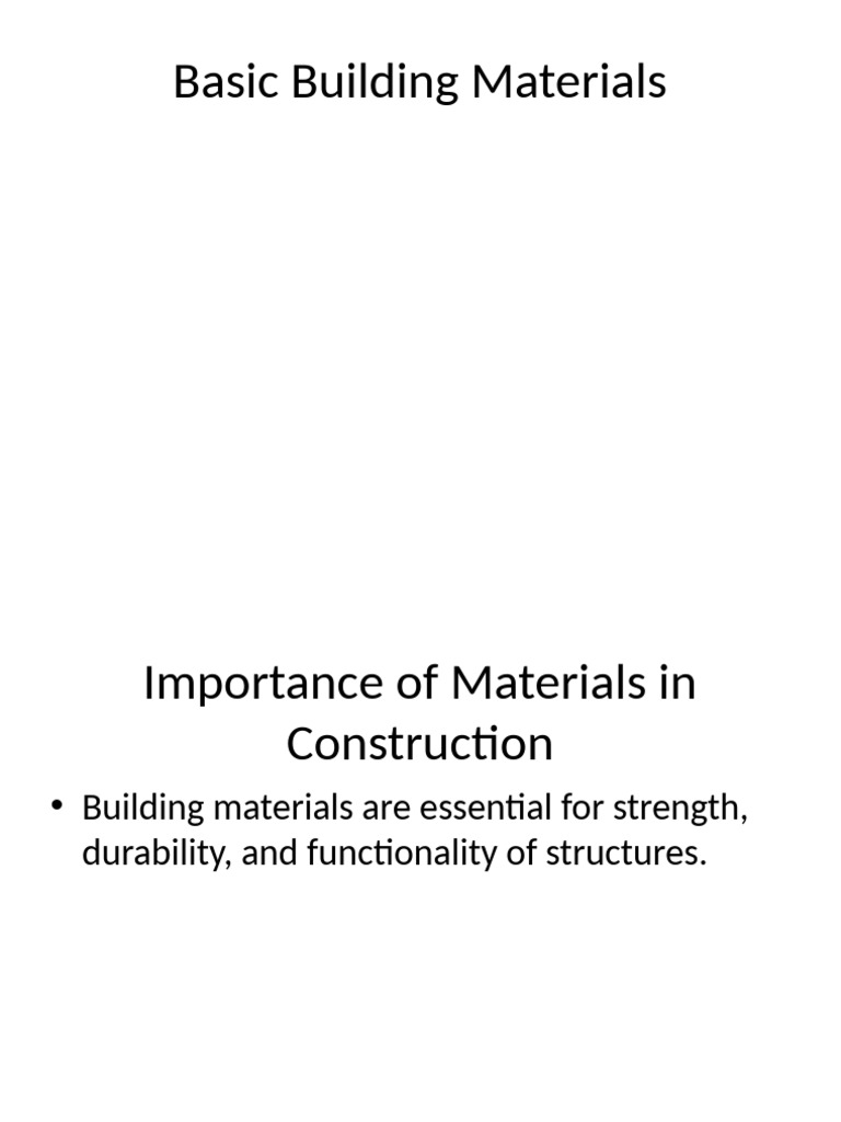 Presentation 2 Building Materials | PDF