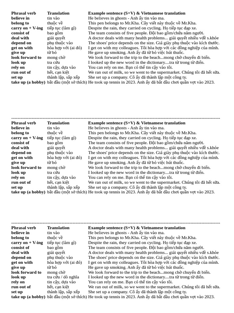 B1 Phrasal Verbs | PDF