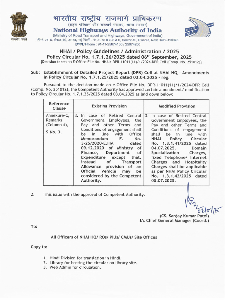 Policy Circular No. 1.7.1.26 | PDF