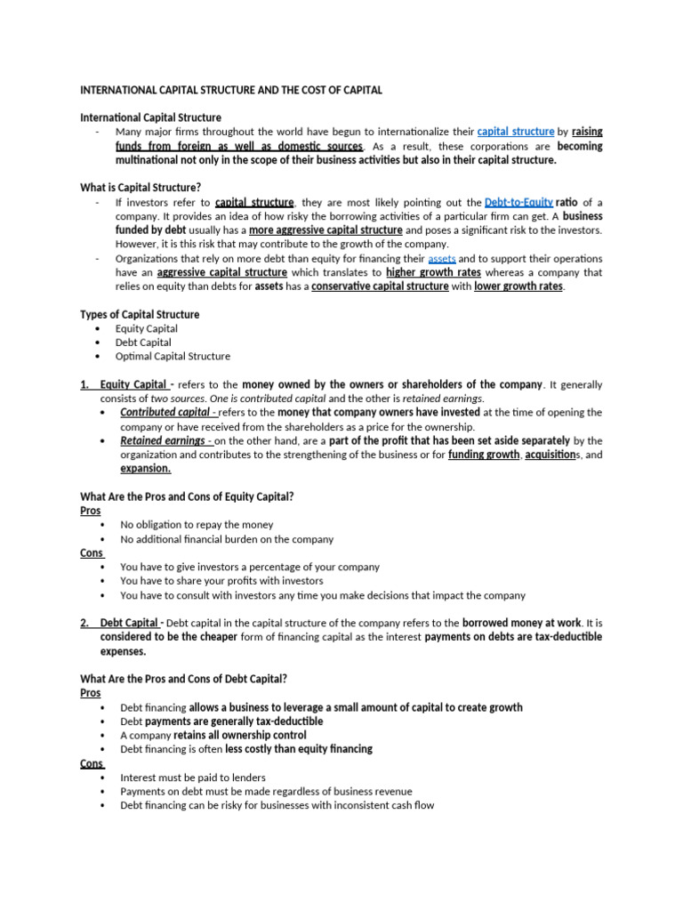 International Capital Structure Insights | PDF | Capital Structure ...