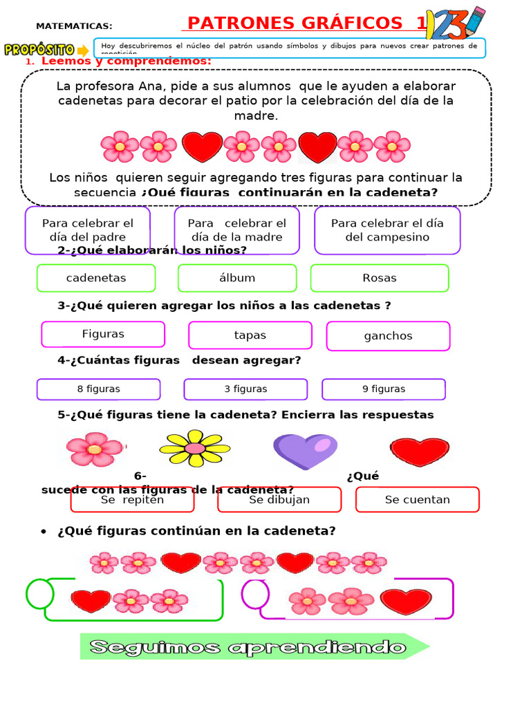 Ficha Mat Patrones Graficos 1 | PDF