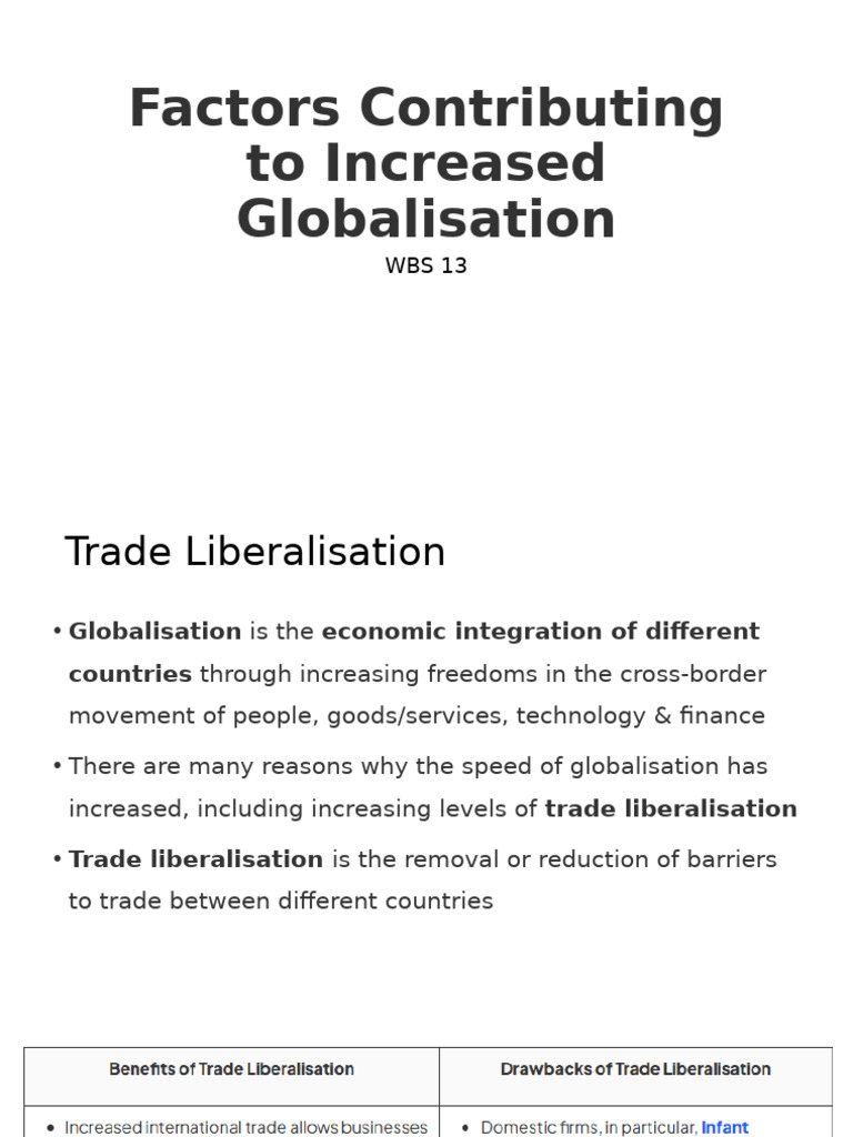 Factors Driving Increased Globalisation | PDF | Globalization | Human ...