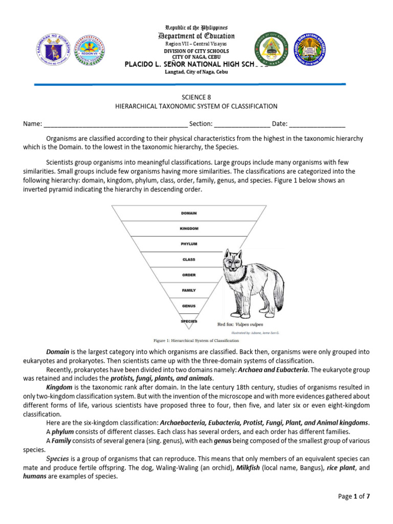 Taxonomic Classification of Organisms | PDF | Invertebrate | Taxonomy ...