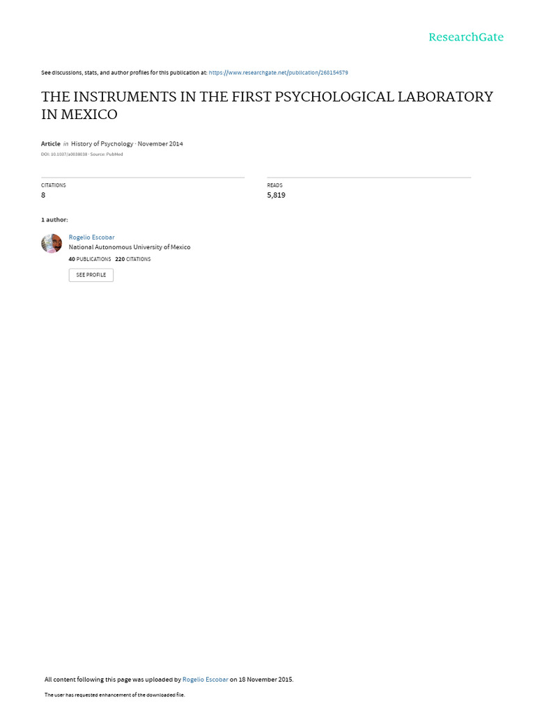 Instruments of Mexico's First Lab | PDF | Psychology | Science