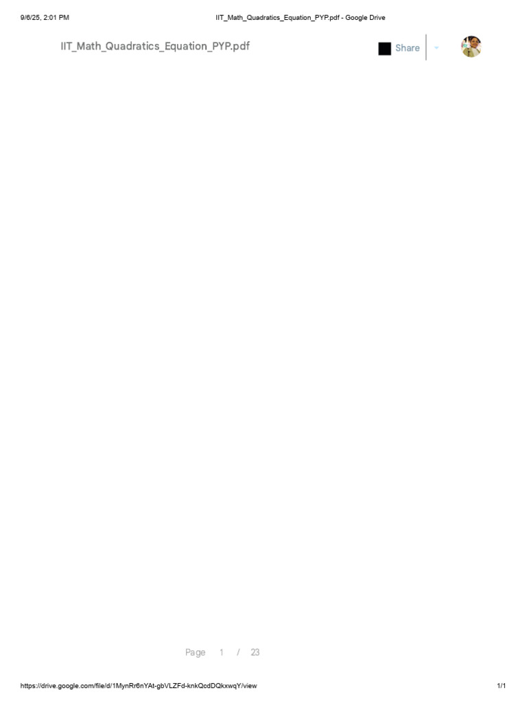 IIT Math Quadratics Equation PYP - PDF - Google Drive | PDF