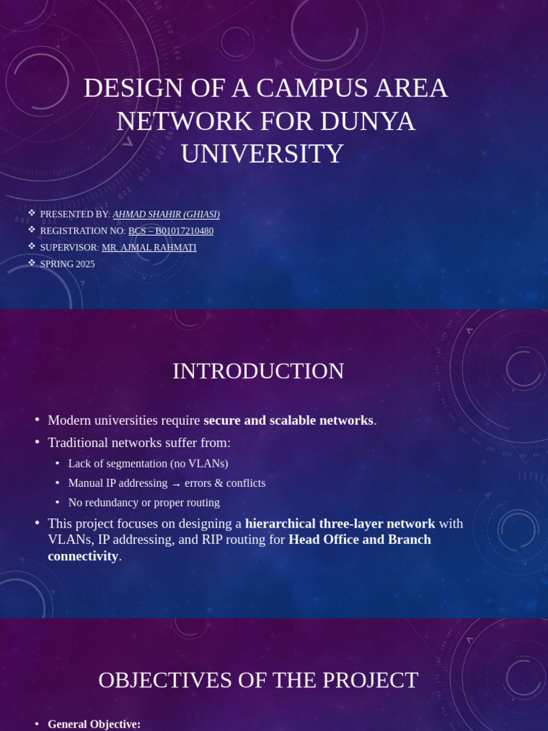 Campus Network Design for Dunya University | PDF | Computer Network ...