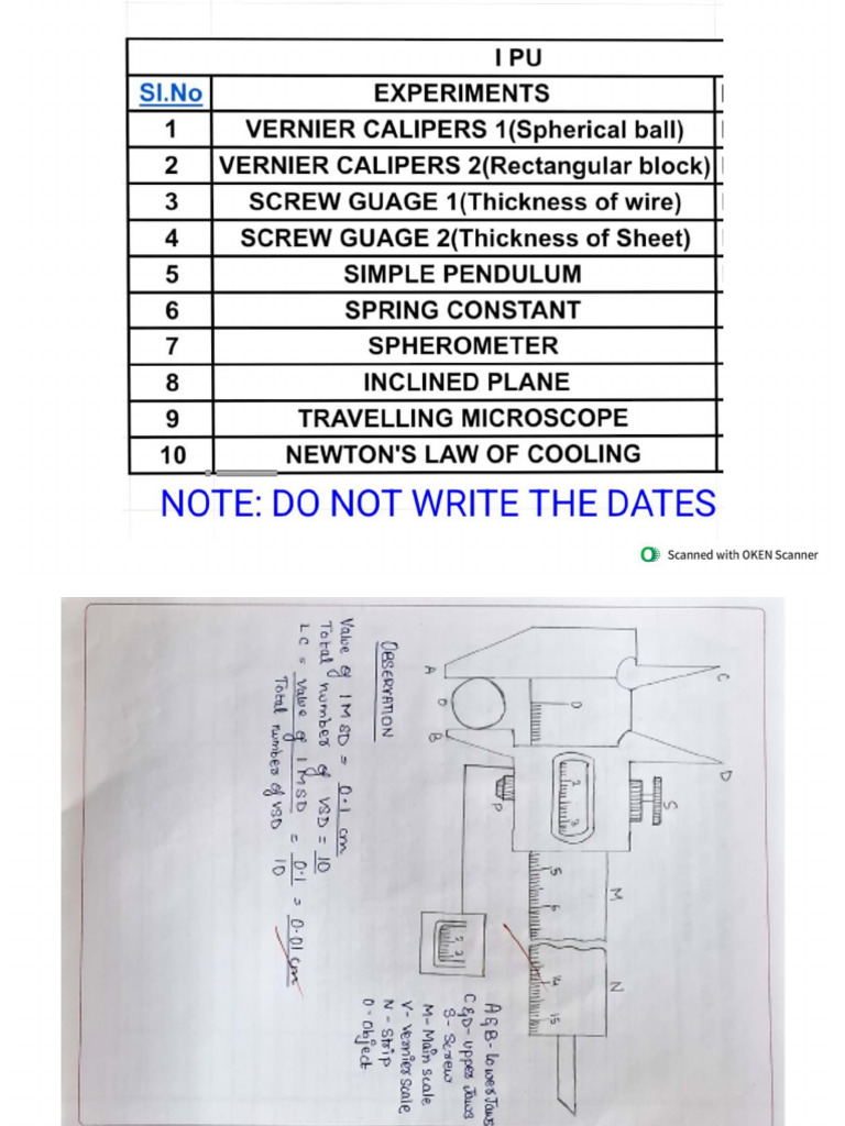 1puc Physics Record (2) - 1 | PDF