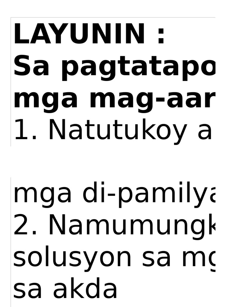 Layunin 2 | PDF