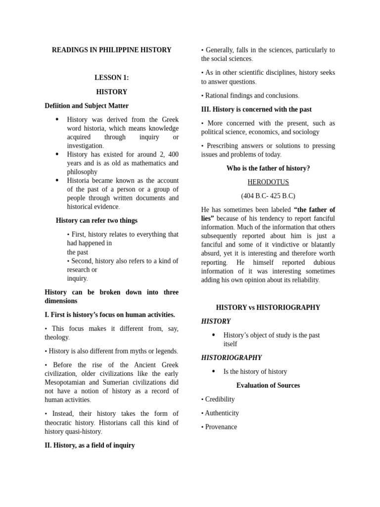 Readings in Philippine History - Reviewer | PDF | Spanish East Indies ...