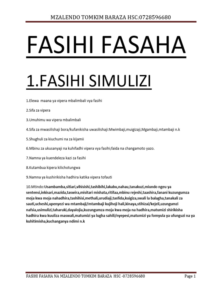 Fasihi Fasaha Tomkim 2022 | PDF