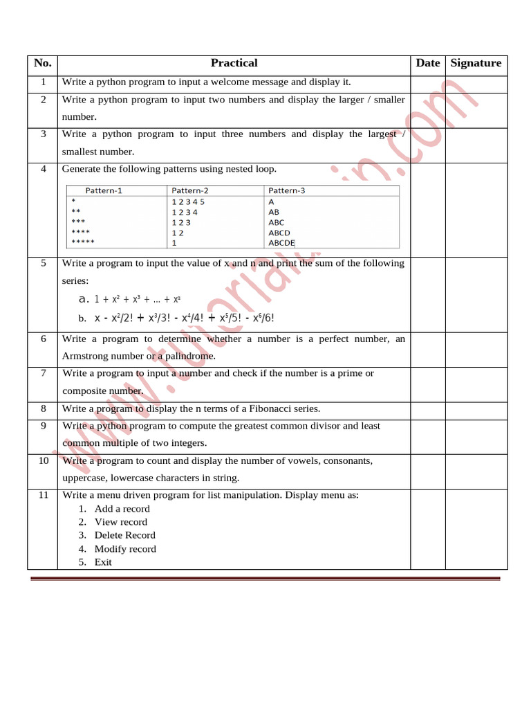 Class XI CS Practical File 2024-25 | PDF | Numbers | Mathematics