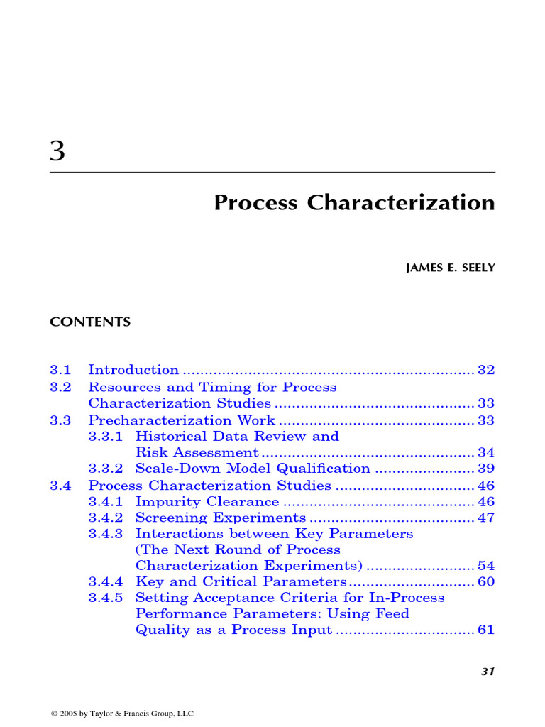 Chapter 3. Process Characterization | PDF