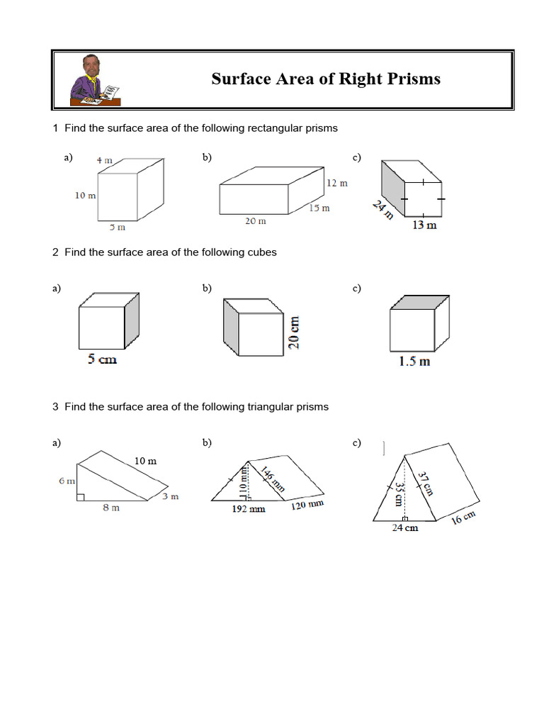 1 Surface Area Prisms | PDF