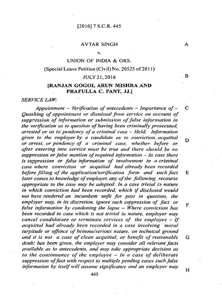 Avatar Singh Case | PDF | Acquittal | Estoppel