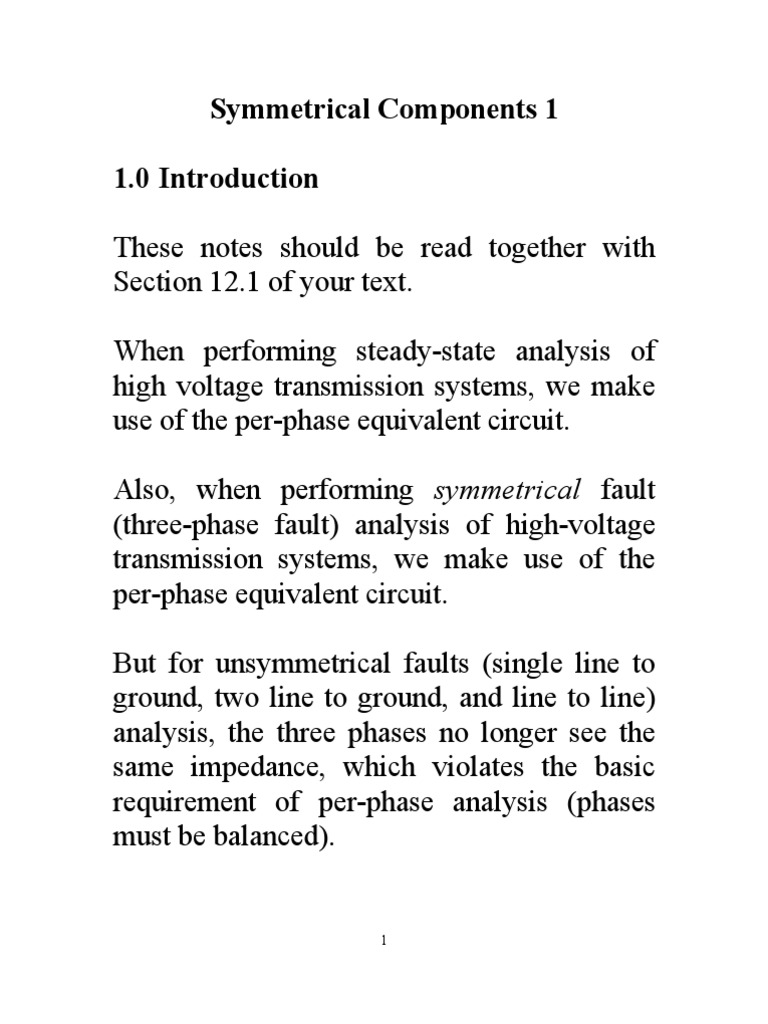 Symmetrical Components | PDF | Electrical Engineering | Electricity